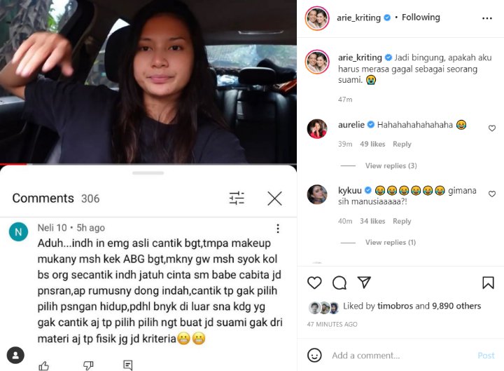 Arie Kriting Merasa Gagal Jadi Suami Indah Permatasari, Nama Babe ...