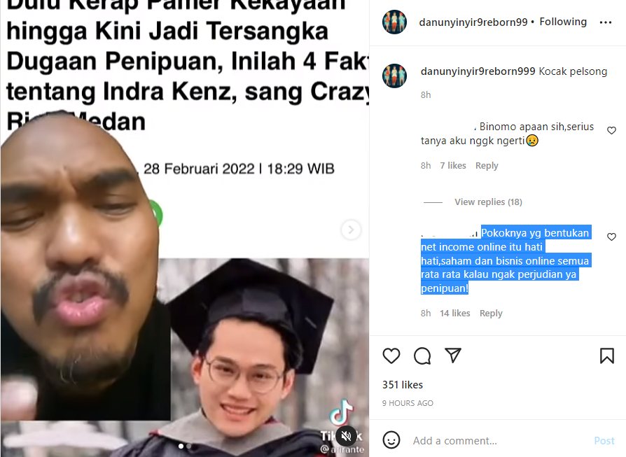 Indra Kenz Jadi Tersangka Kasus Binomo, Komika Ini Sindir Pedas: Dari ...