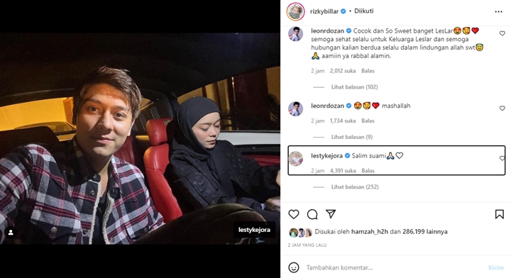 Selfie Pertama Rizky Billar Bareng Lesti Kejora Usai Menikah Banjir Komentar Begini