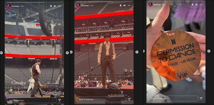 Luna Maya Nonton Sesi Soundcheck BTS Jelang Konser Las Vegas, Tatapan V ...