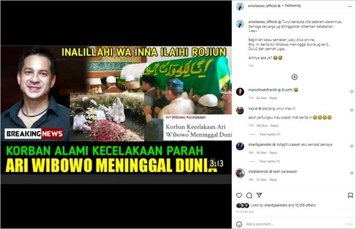 Parah! Ari Wibowo Jadi Korban Hoaks Meninggal Dunia Untuk Ketiga Kali ...