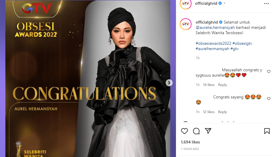 Obsesi Awards 2022: Susul Ameena, Aurel Hermansyah Sabet Penghargaan ...