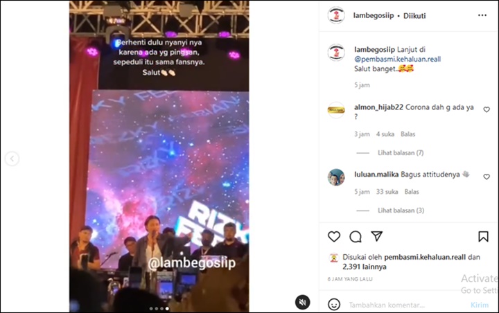 Perlakuan Rizky Febian Saat Ada Fans Pingsan di Acara Konser Tuai ...