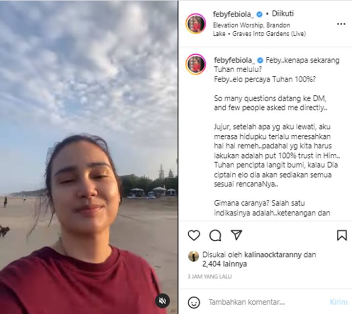 Feby Febiola Ungkap Alasan Sering Bahas Soal Tuhan Di Postingannya