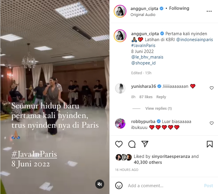 Anggun Bagikan Momen Latihan Nyinden, Sederet Artis Ini Berikan Komentar