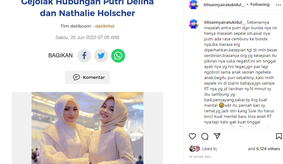 Putri Delina dan Nathalie 'Kaku' Disebut Bermula Karena Ini, Bakal Pengaruh ke Rumah Tangga Sule?
