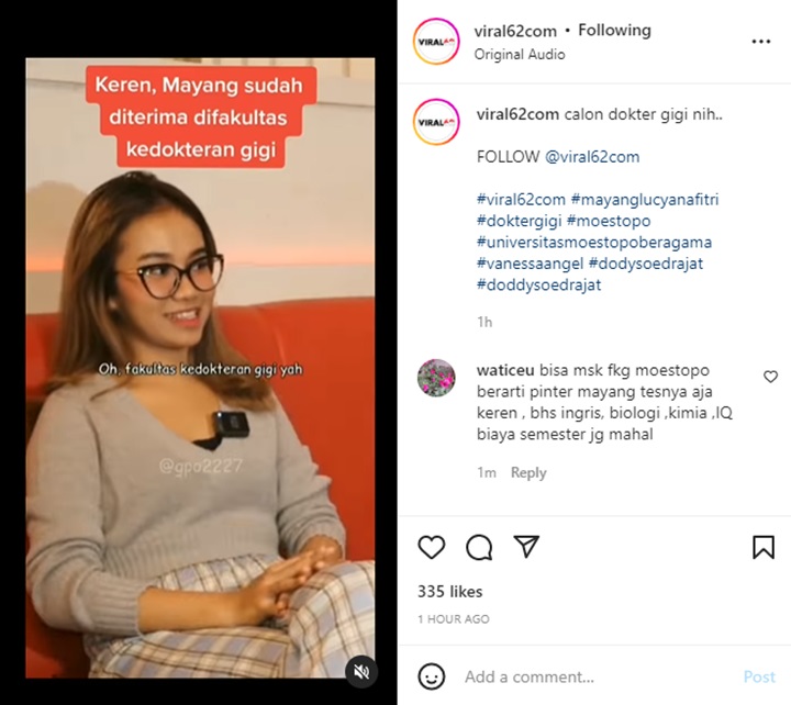 Bukan Lagi Isu, Mayang Akui Sudah Diterima Kuliah Kedokteran Gigi di Universitas Ternama