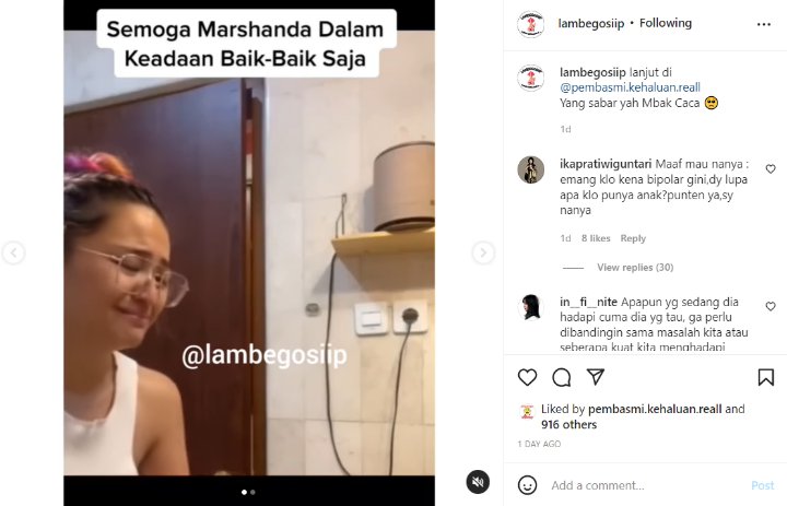 Calon Suami Adik Maudy Ayunda, Video Marshanda Tahan Tangis Saat Live ...