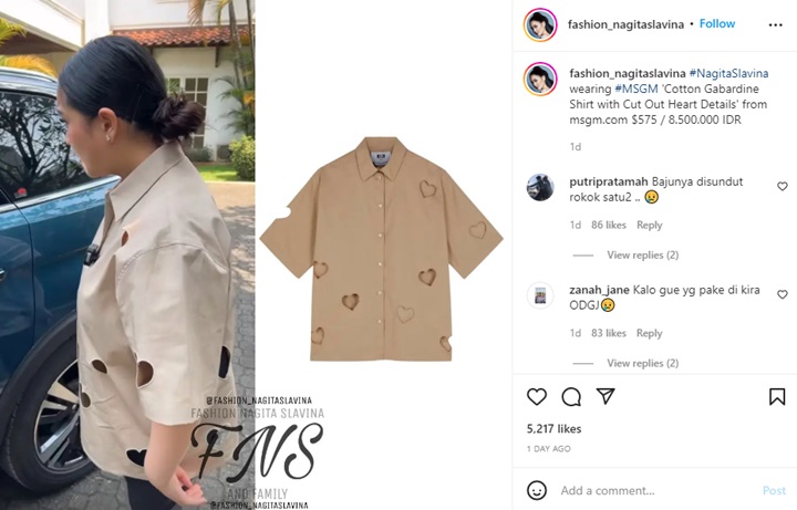 Harga Baju Bolong-bolong Nagita Slavina Bikin Heran: Kalo Aku Yang Pakai Dikira ODGJ