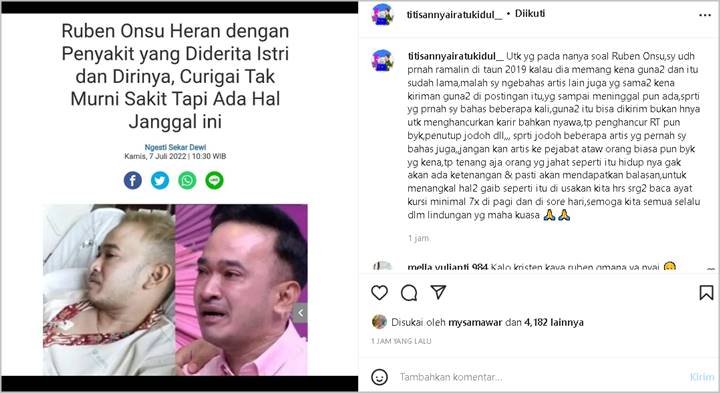 Titisan Nyai Ratu Kidul Terawang Penyebab Sakit Ruben Onsu, Pertanyaan Soal ‘Penangkal’ Menggema