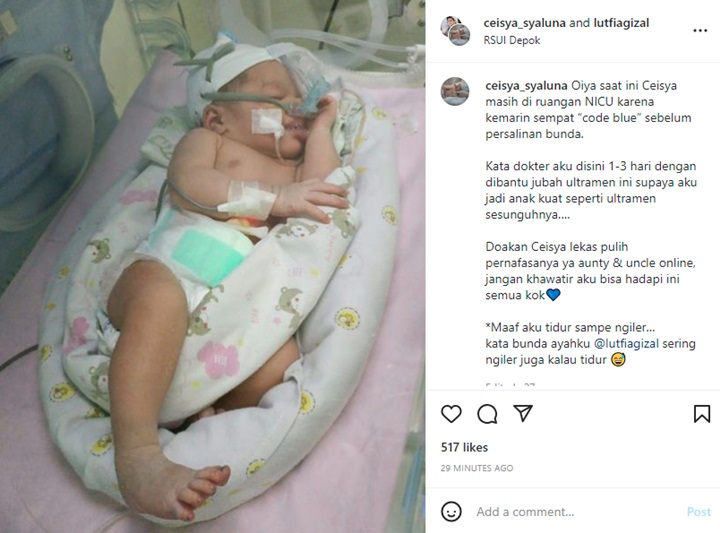Dinyatakan 'Code Blue', Anak Lutfi Agizal Alami Gangguan Pernapasan dan ...