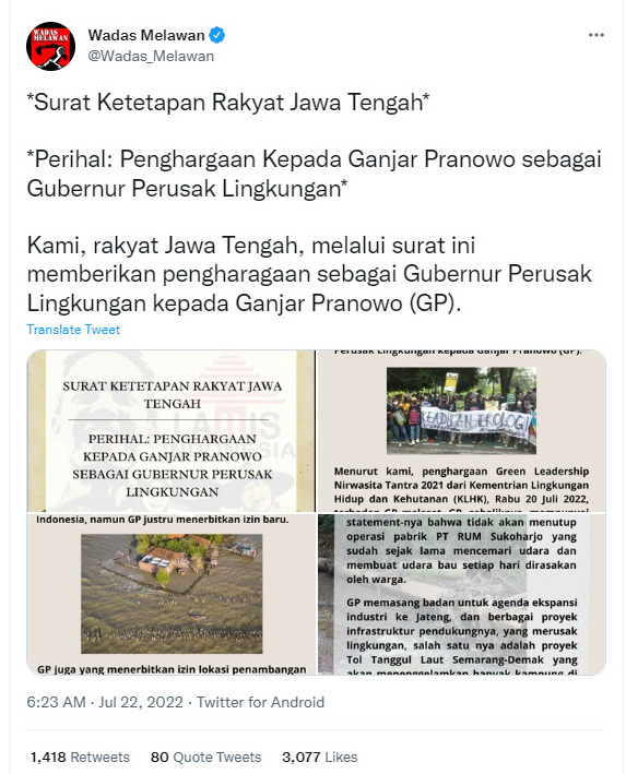 Begini Respons Ganjar Pranowo Usai Disebut Sebagai Perusak Lingkungan Oleh Warga Wadas