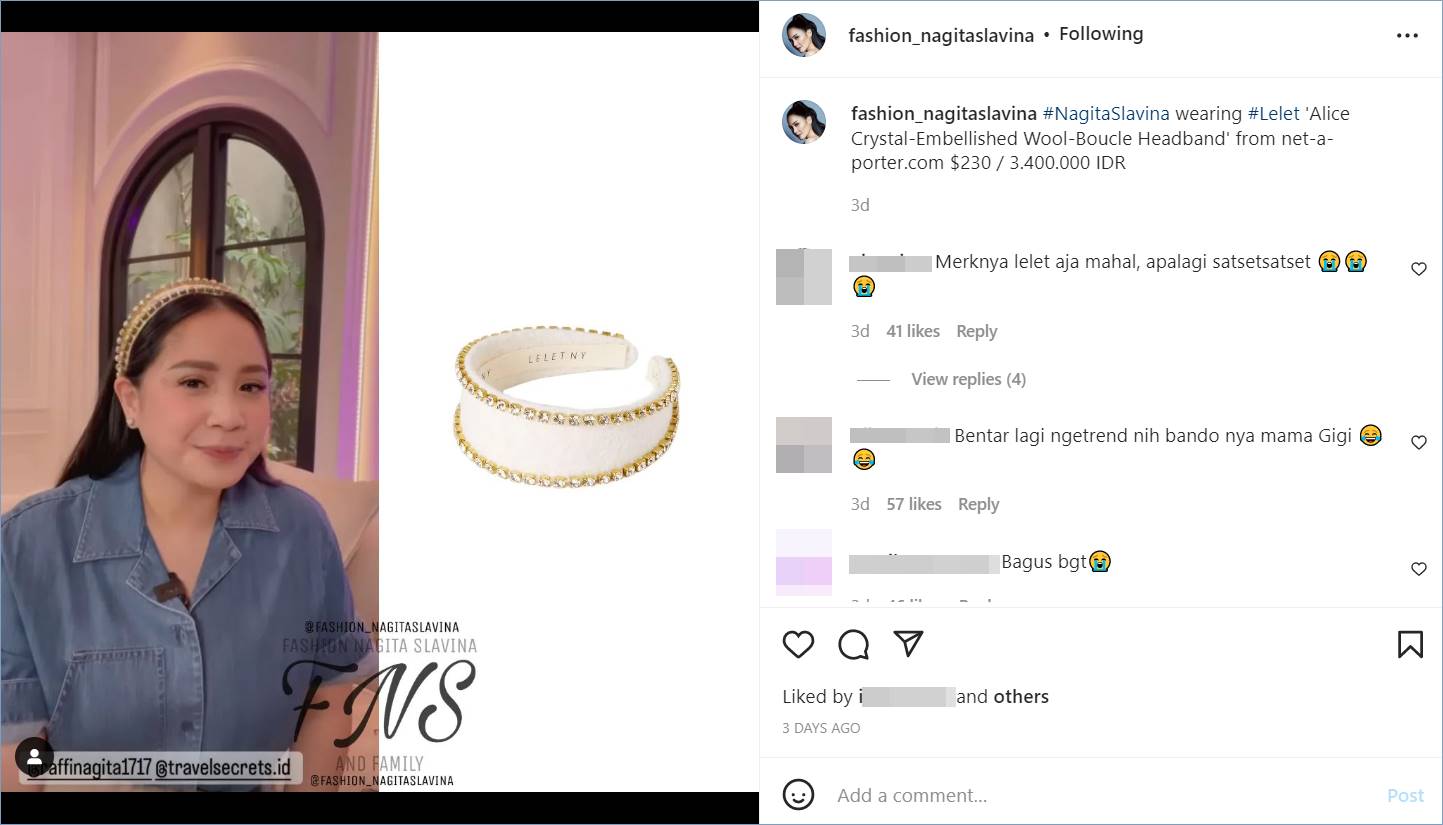Usai Kuncir 10 Juta, Nagita Slavina Pakai Bando Tak Kalah Mahal ...