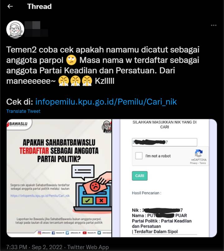 Waspada NIK Dicatut Jadi Anggota Parpol Tanpa Izin, Bawaslu Minta Masyarakat Cek dan Lapor