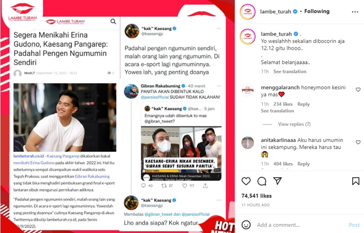 Kaesang Pangarep Kecewa Rencana Pernikahan dengan Erina Gudono Bocor, Sesalkan Ini
