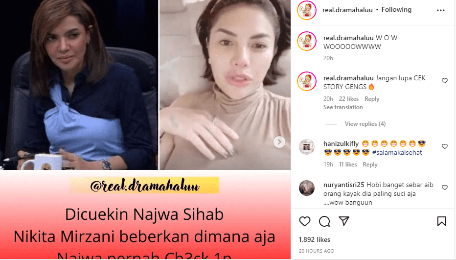Nikita Mirzani Ngode Bakal Bongkar Tempat Check In Najwa Shihab: Eneg Banget Sama Dia
