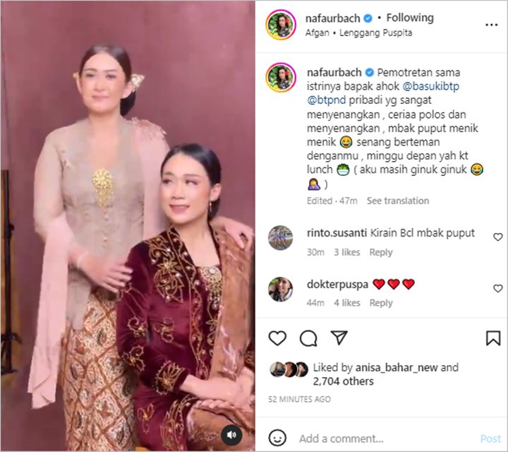 Kesan Mengejutkan Nafa Urbach Usai Pemotretan Bareng Istri Ahok, Ada Rencana Ketemu Lagi Bak Bestie