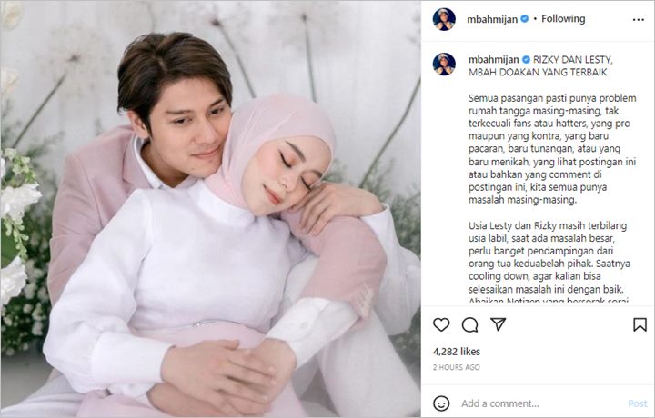 Mbah Mijan Sebut Usia Rizky Billar-Lesti Kejora Masih Labil, Doakan Terbaik Untuk Nasib Baby L