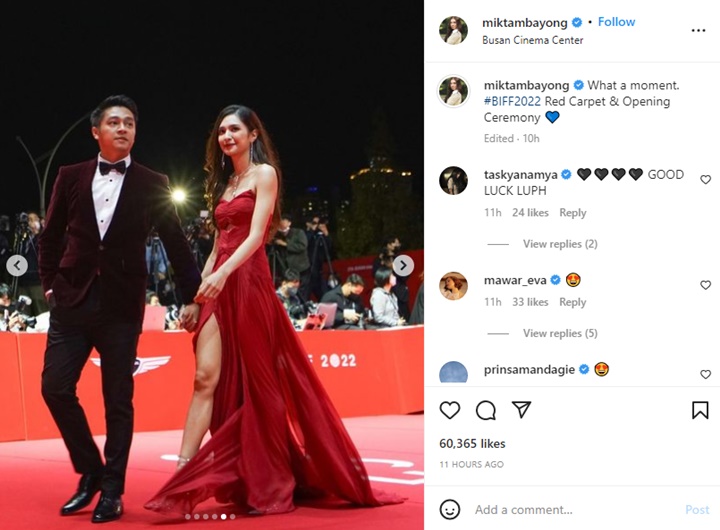 Momen Mesra Mikha Tambayong dan Deva Mahenra di Red Carpet BIFF 2022