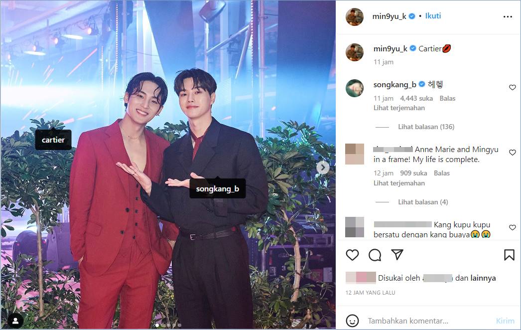 Foto Bareng, Tinggi Mingyu SEVENTEEN dan Song Kang Bak Tertukar