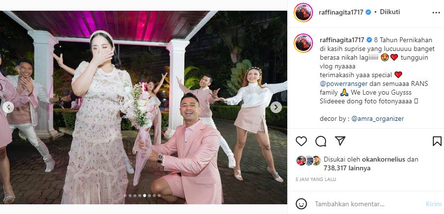 Raffi Ahmad dan Nagita Slavina Dapat Surprise Lucu di Anniversary ke-8