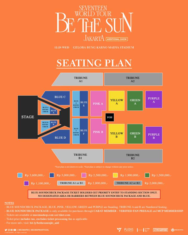 SEVENTEEN Rilis Seating Plan 'Be The Sun' Additional Show Jakarta, Termurah 1 Jutaan