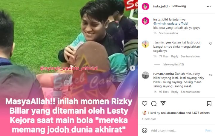 Makin Mesra, Lesti Kejora Temani Rizky Billar Main Bola Malah Disebut Settingan
