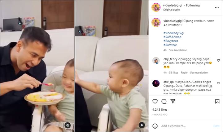 Rayyanza Cipung Cemburui Rafathar Saat Makan Bareng Raffi, Gemoy Abis
