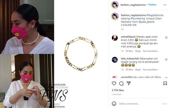 Tampak Mewah, Kalung Peniti Nagita Slavina Ternyata Miliki Harga Terjangkau