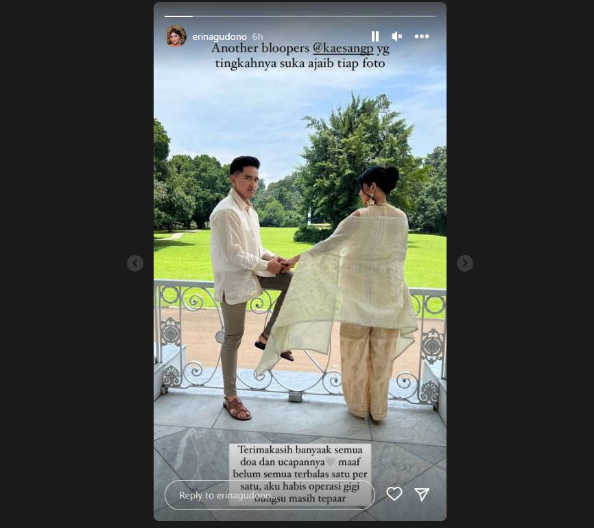 Erina Gudono Bagikan 'Bloopers' Saat Foto Prewedd dengan Kaesang Pangarep di Istana Bogor