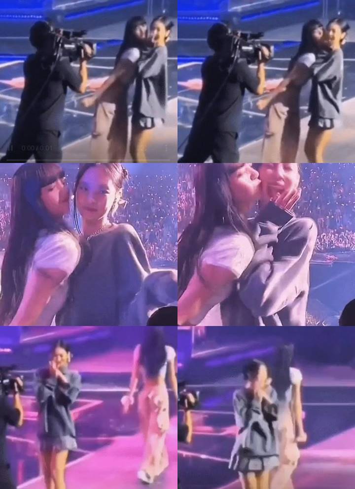 Jennie BLACKPINK Tunjukkan Reaksi Gemes Saat Dicium Lisa di Konser