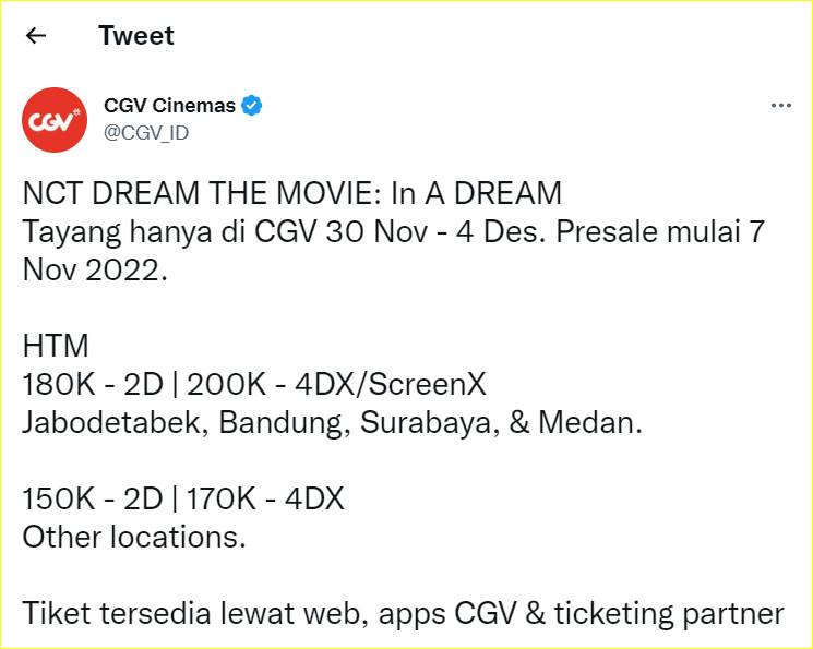Tiket Mahal, Film Dokumenter NCT Dream Tayang Cuma 5 Hari di Indonesia