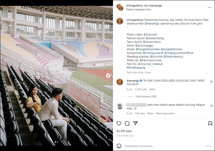 Erina Gudono Tulis Caption Romantis Bikin Baper, Ternyata Disuruh Kaesang