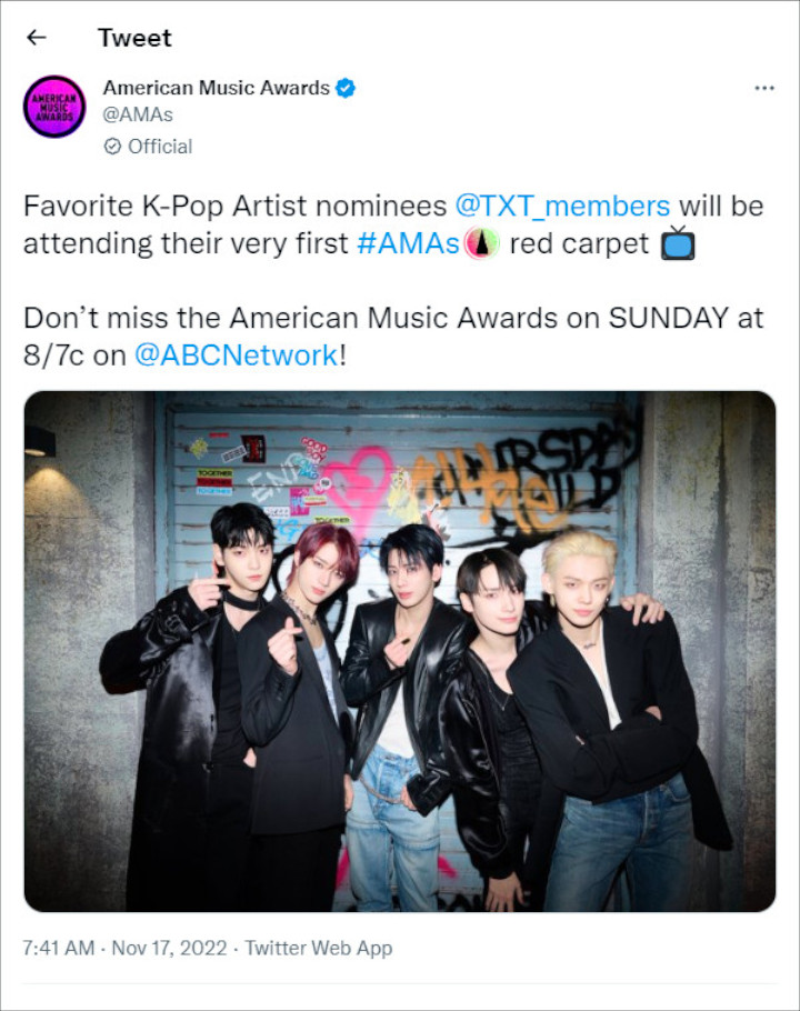 TXT Diundang Red Carpet AMA 2022, Keunggulan Sebagai Grup Generasi Ke-4 Dibahas