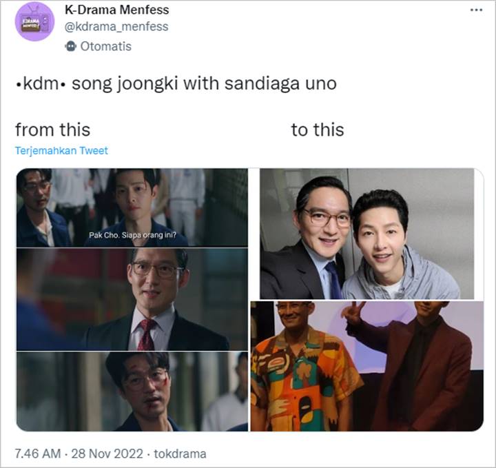 Potret Sandiaga Uno Bersama Song Joong Ki Viral Bikin Teringat Adegan ...