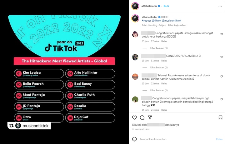 Atta Halilintar Masuk Jajaran Artis Paling Banyak Ditonton di TikTok 2022, Kalahkan Charlie Puth