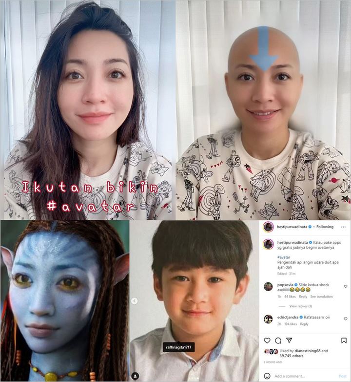 Hesti Purwadinata Jadi Avatar Versi Gratisan, Foto Rafathar Ikut Terpampang