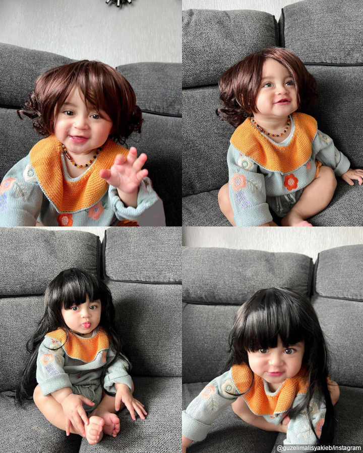 Guzelim Aracelli Ali Syakieb - Aksi Pakai Wig Bagai Boneka