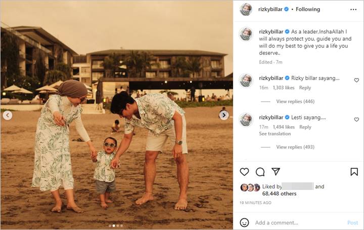 Dituding Numpang Hidup, Rizky Billar Full Senyum Bareng Lesti Kejora dan Baby L Main di Pantai