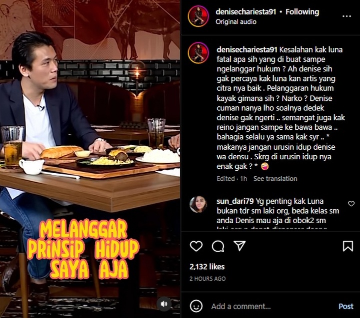 Posting Video Reino Barack, Denise Chariesta Sentil Kesalahan Fatal ...