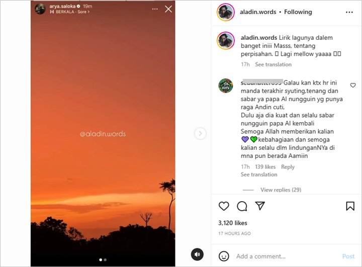 Arya Saloka Diduga Galau Dikaitkan Dengan Foto Profil IG Amanda Manopo