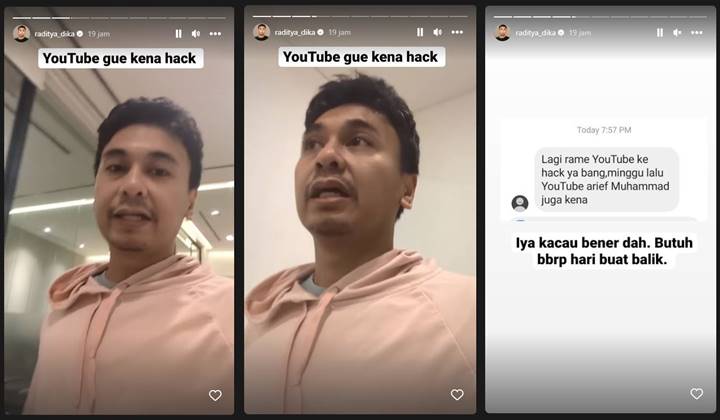 Raditya Dika Pusing YouTube Miliknya Kena Hack, Minta Abaikan Video yang Muncul