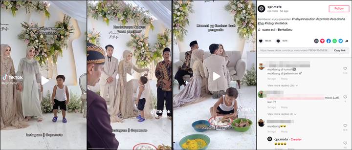 Tiru Nahyan Ponakan Kaesang, Bocah Pakai Singlet Sambil Makan Sebaskom di Nikahan Bikin Ngakak