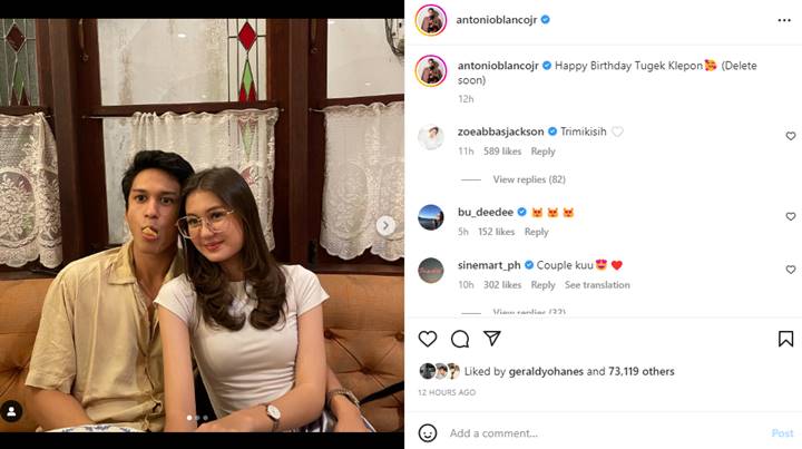 Zoe Abbas Dicurigai Pacari Aktor Antonio Blanco Jr Usai Dapat Ucapan Ultah Super Romantis
