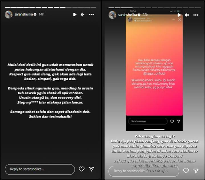 Tegar Septian Tak Akui Anak, Sarah Sheilka Bongkar Aib Pernah Diminta ...