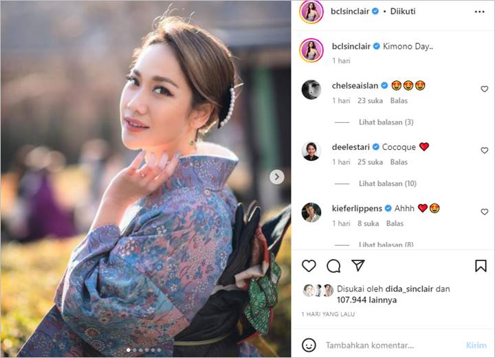Bunga Citra Lestari Pamer Senyum Memesona Kala Pakai Kimono di Jepang