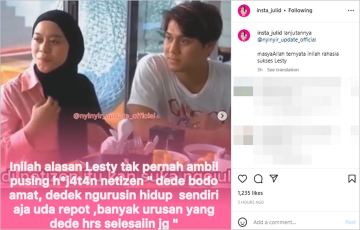 Lesti Kejora Cuek Kala Dihujat Kontras Dengan Rizky Billar Rajin Balas Komentar Haters