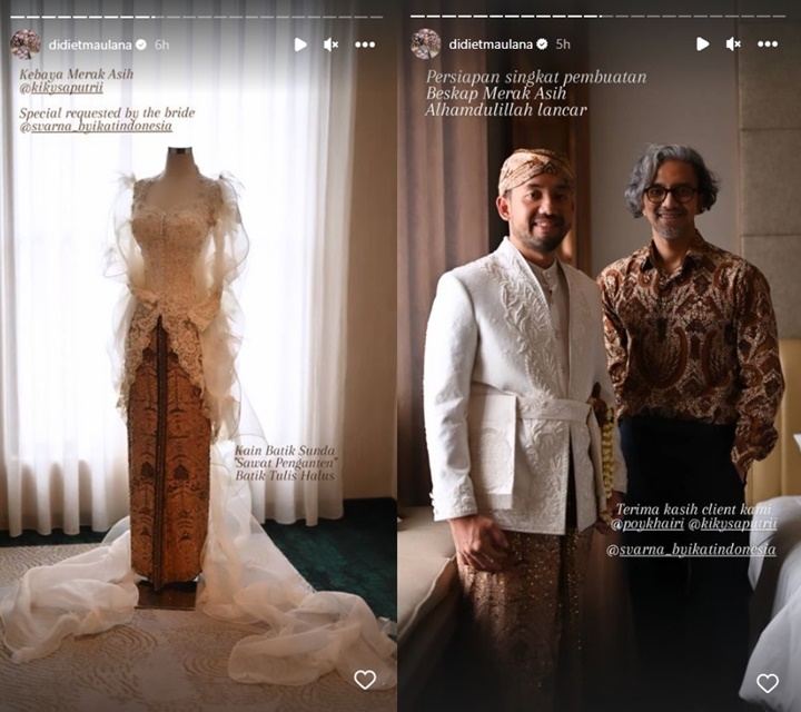 Makna Mendalam Busana Merak Kiky Saputri dan Khairi di Momen Akad Nikah