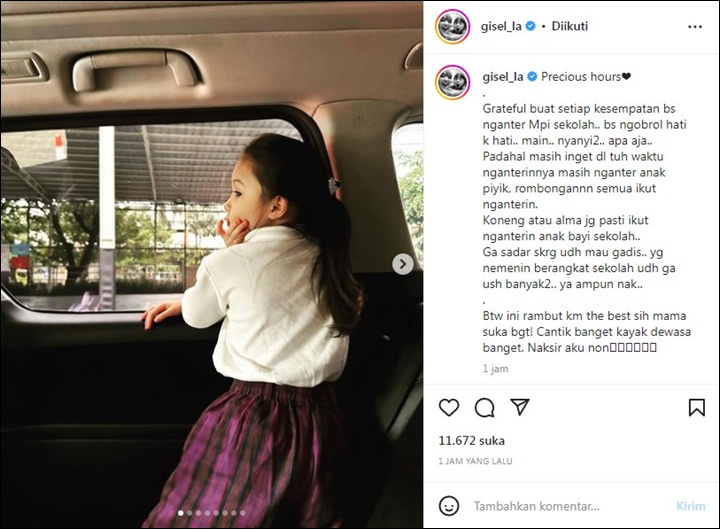 Gempi Hampir Jadi Anak Gadis, Gisella Anastasia Mendadak Mellow Kala Antar Sekolah