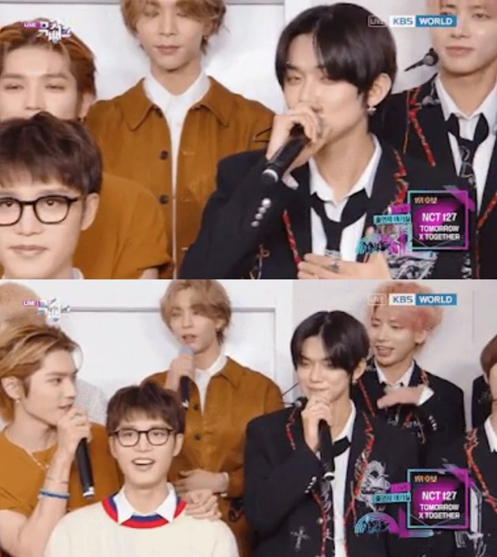 Taeyong NCT 127 dan Yeonjun TXT Saling Rayu di 'Music Bank'